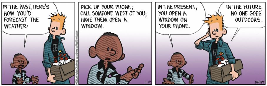 Because in Michigan all weather systems come in from the west ...