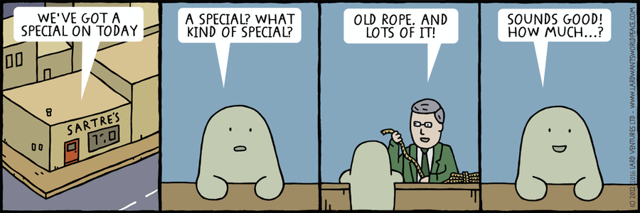 Special down at Sartre’s | Comics I Don't Understand